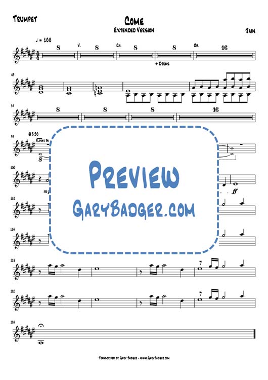 Jain – Come (Extended Version) | Gary Badger's Trumpet Transcriptions