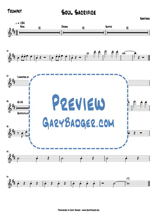 Santana – Soul Sacrifice | Gary Badger's Trumpet Transcriptions