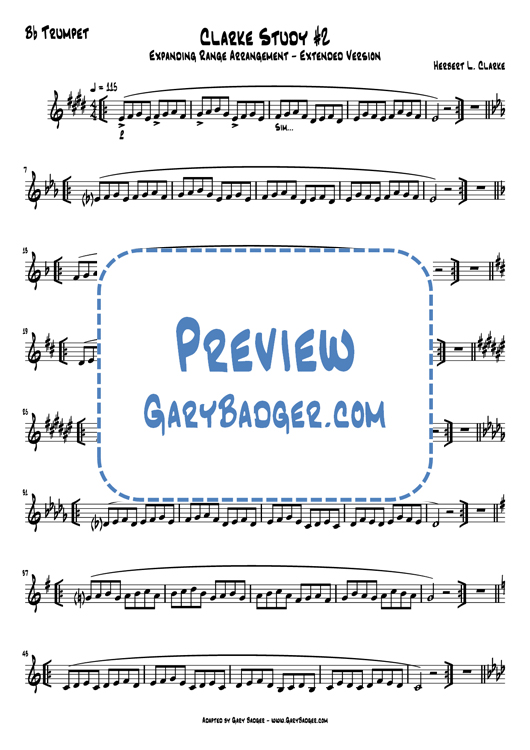 Clarke Study #2 for B♭ Trumpet – “Expanding Range” for play-along ...